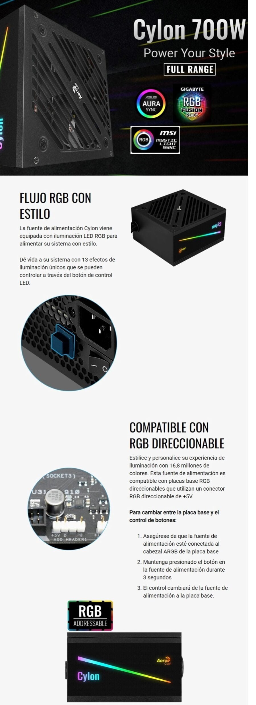 Fuente De Poder AEROCOOL CYLON 700W / 80 PLUS /... | HarTunning