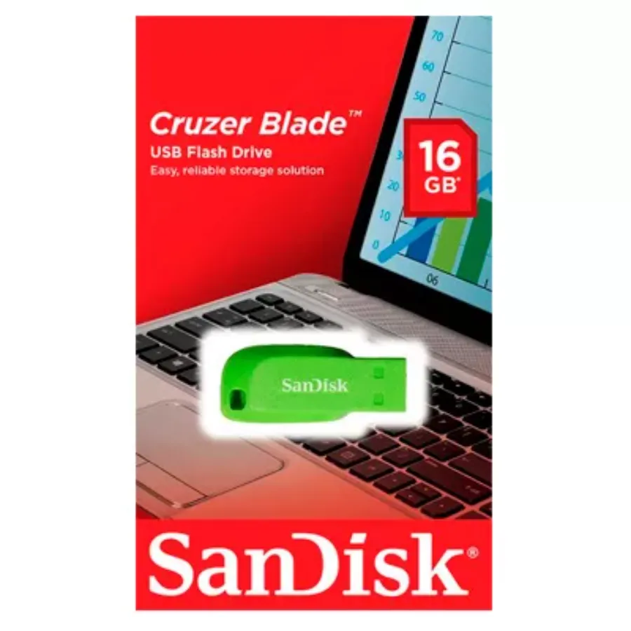 Memoria USB SanDisk Cruzer Blade / 16GB / USB 2.0 / Verde | HarTunning Memoria USB SanDisk Cruzer Blade / 16GB / USB 2.0 / Verde | HarTunning