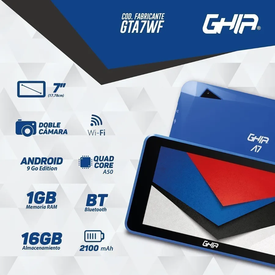 Tablet Ghia A7 / 7″ / A50 Quad Core / Android 9 / RAM 1GB ...