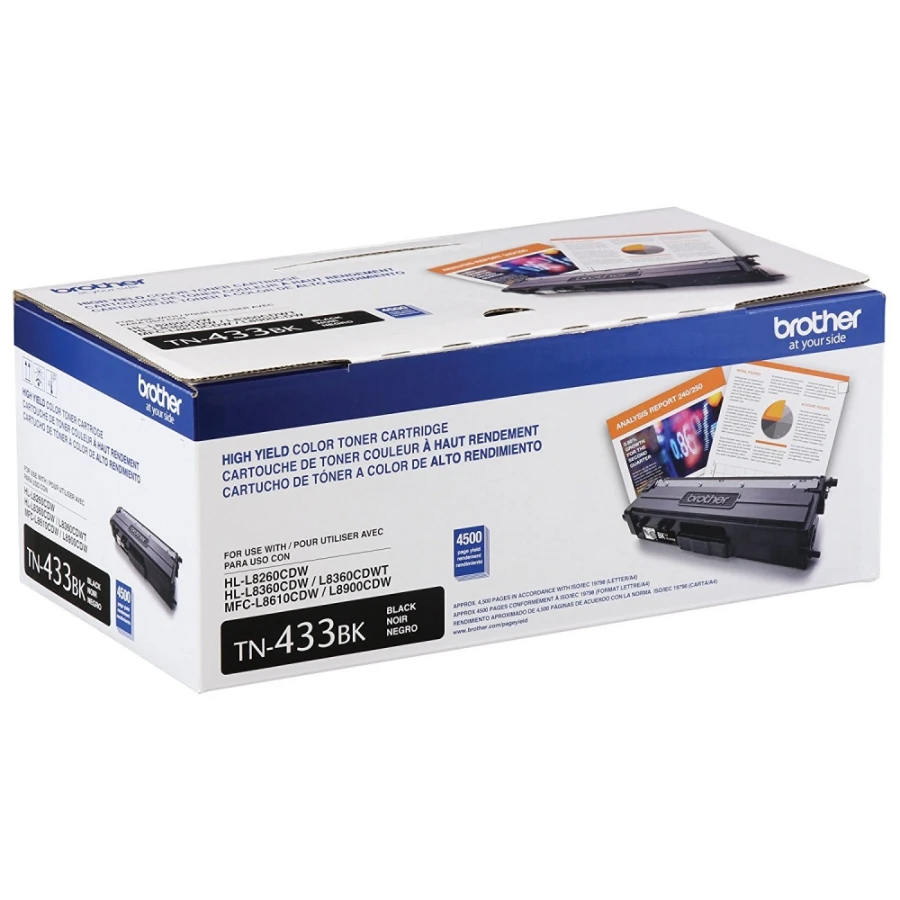 Tóner BROTHER TN433BK / Negro / Rendimiento 4500 Páginas | HTG