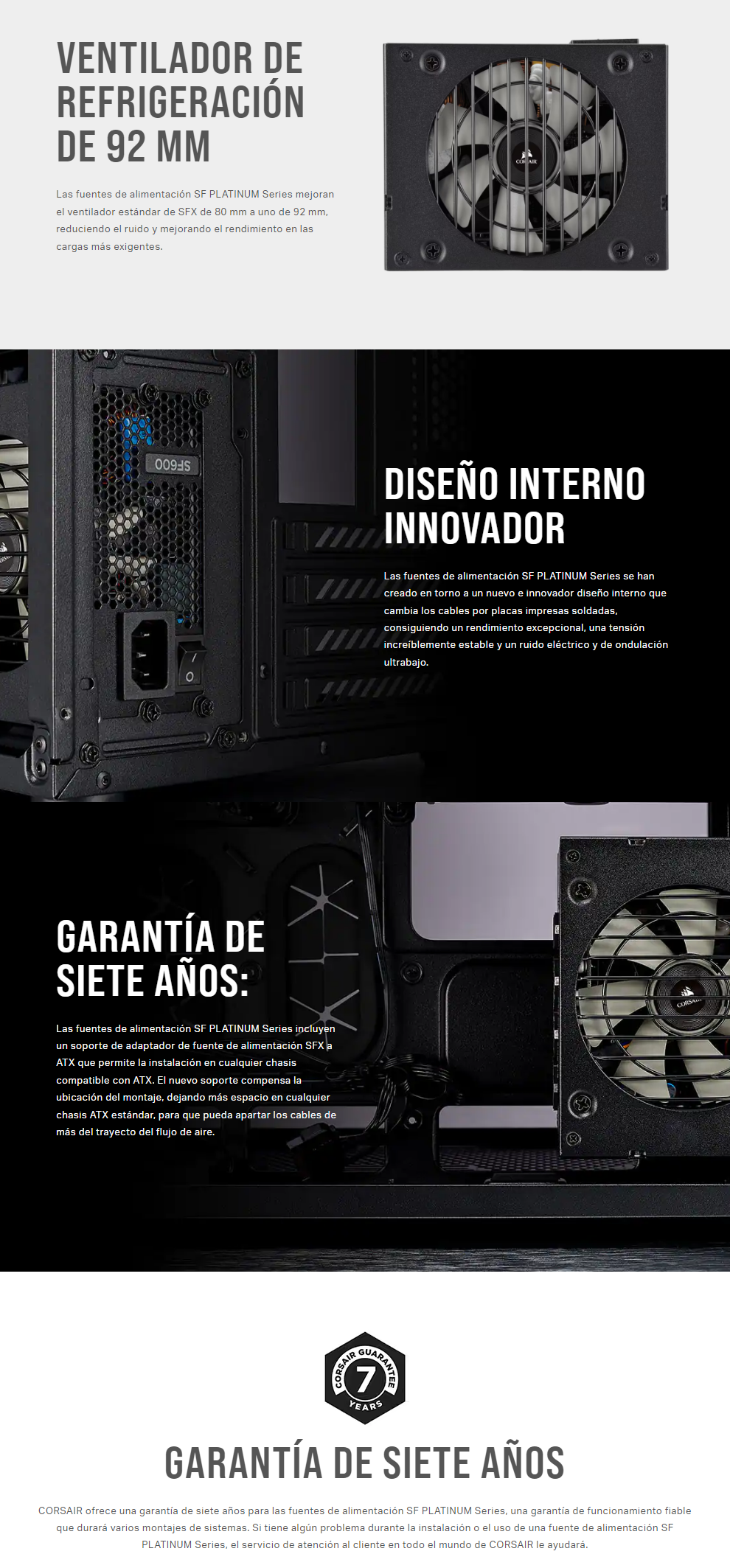 Fuente De Poder CORSAIR SF600 Plus / 600W / 80 Plus Platinum / Modular ...