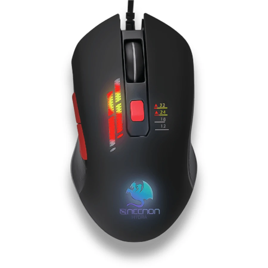 Mouse Gaming NECNON HYDRA / Alámbrico / USB 2.0 / 6 Botones / 3200 Dpi ...