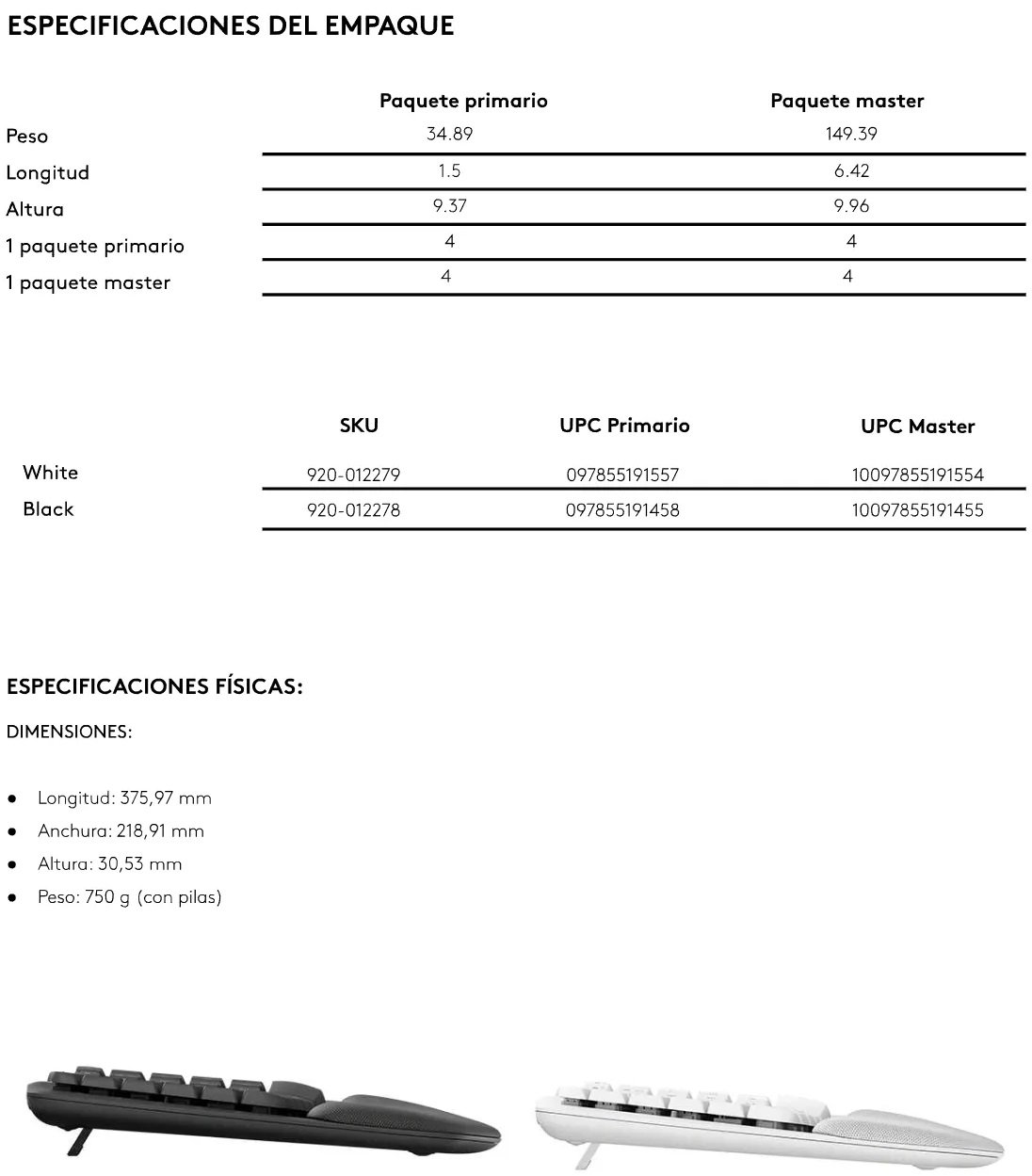 Teclado Ergonómico LOGITECH WAVE KEYS / Inalámbrico / Receptor USB ...