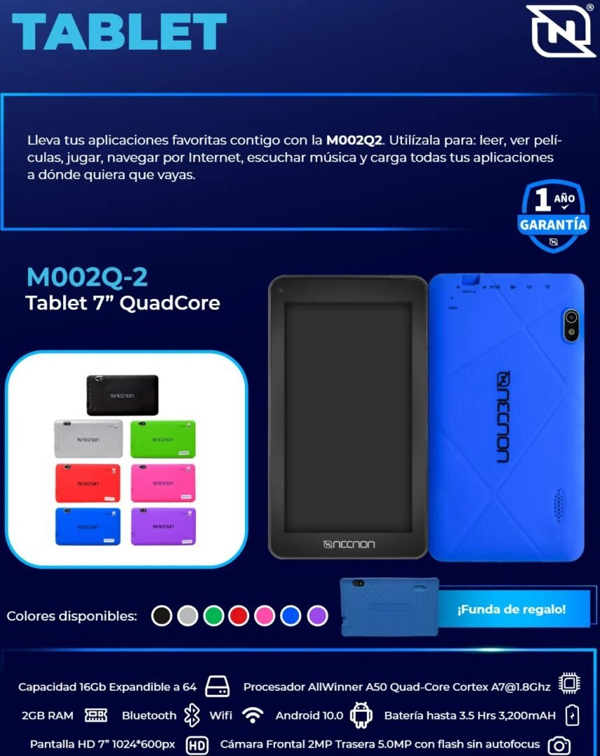 Tablet NECNON M002Q-2 / Quad-Core Cortex A7 / 7″ / RAM 2GB ...