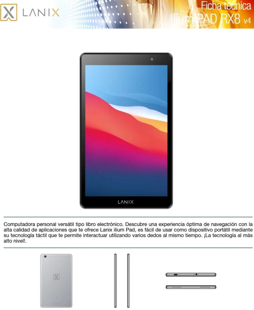 Tablet LANIX ILIUM PAD RX8 V4 / Quad-Core / 8" / RAM 2GB ...