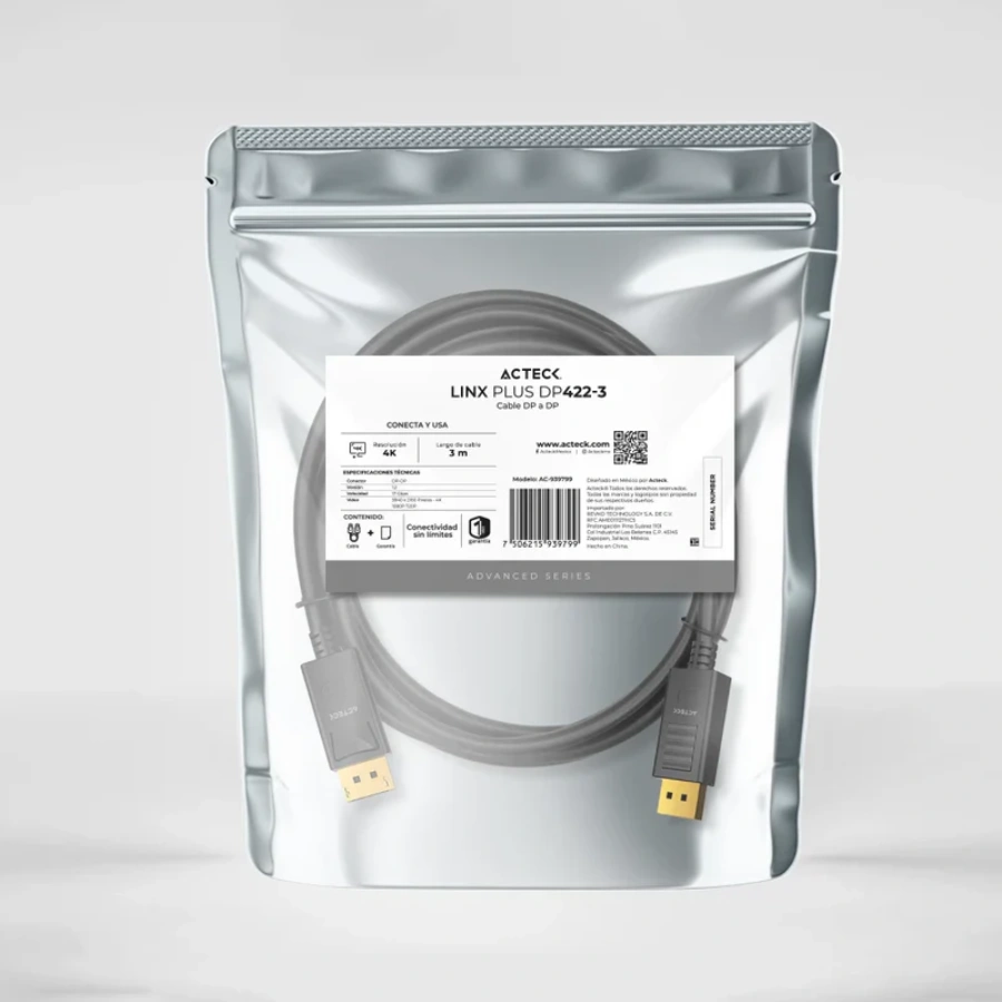 Cable DisplayPort ACTECK Linx Plus DP422-3 / Macho A Macho / 3 Metros ...